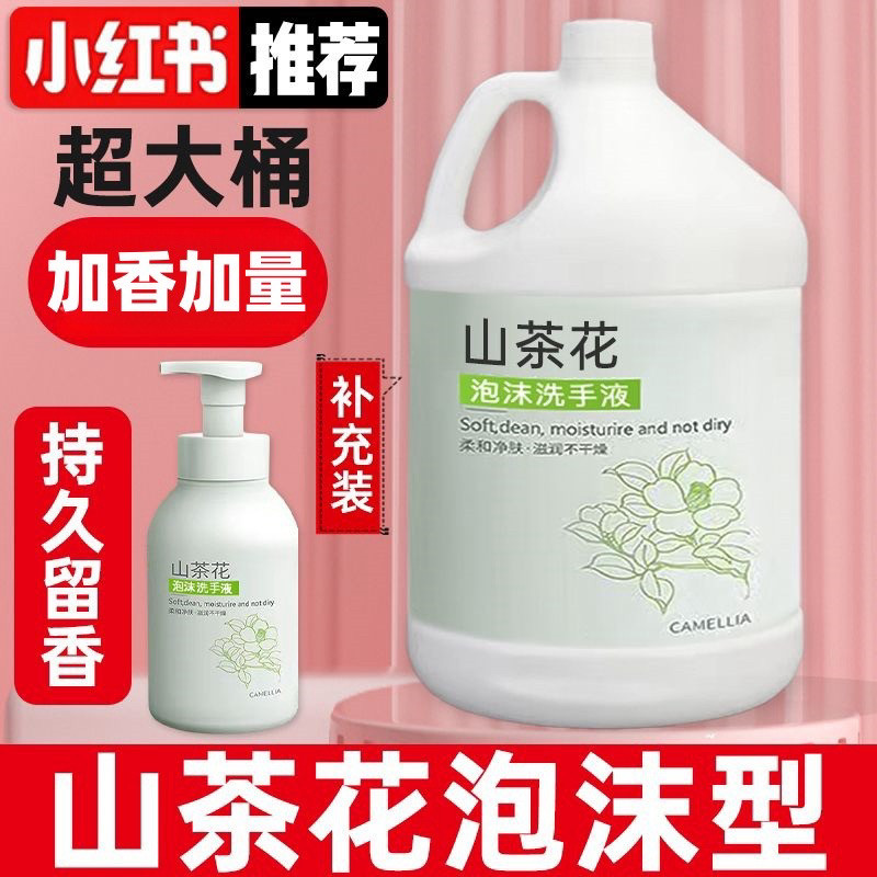 山茶花洗手液泡沫型持久留香杀菌按压瓶家用宿舍补充装补充液