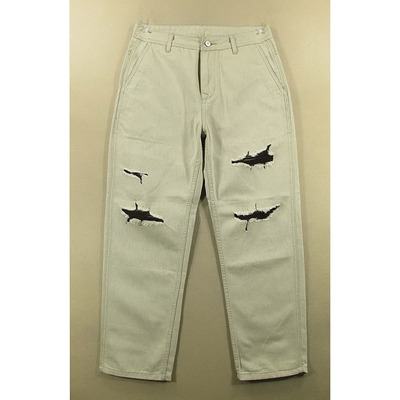 牛仔裤男31码老爹裤破洞宽松加肥复古长裤子全新品*W108/38503-10