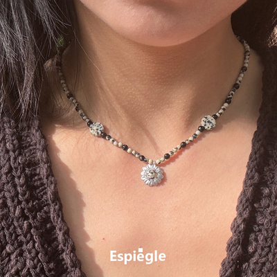 Dare买手店 espiegle小雏菊编珠项链天然石串珠度假原创设计首饰