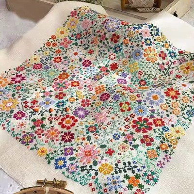 小碎花 ABV老三纯棉十字绣 精准印花埃及长绒棉绣线清新花卉