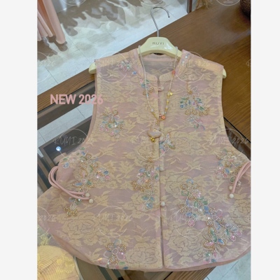 入艺866新中式花卉刺绣马甲