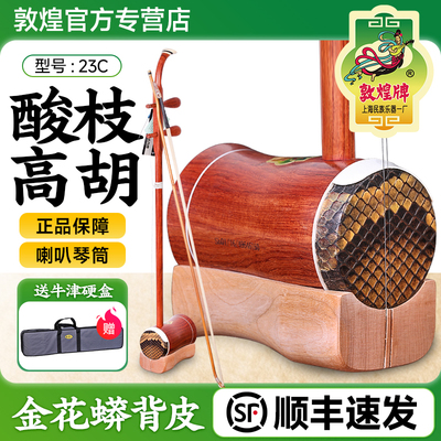敦煌高胡23C缅酸枝木高胡专业演奏考级喇叭筒黄梅戏高音二胡乐器