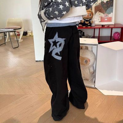 哈印裤子宽松花牛仔裤高街嘻