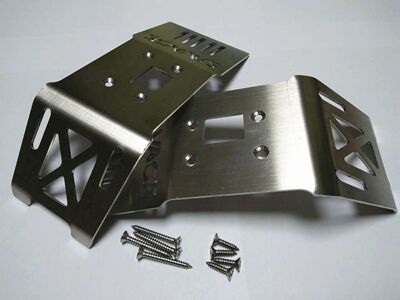 HPI Savage XL FLUX 大F 4.6 5.9暴君不锈钢底盘前后护甲护板护底