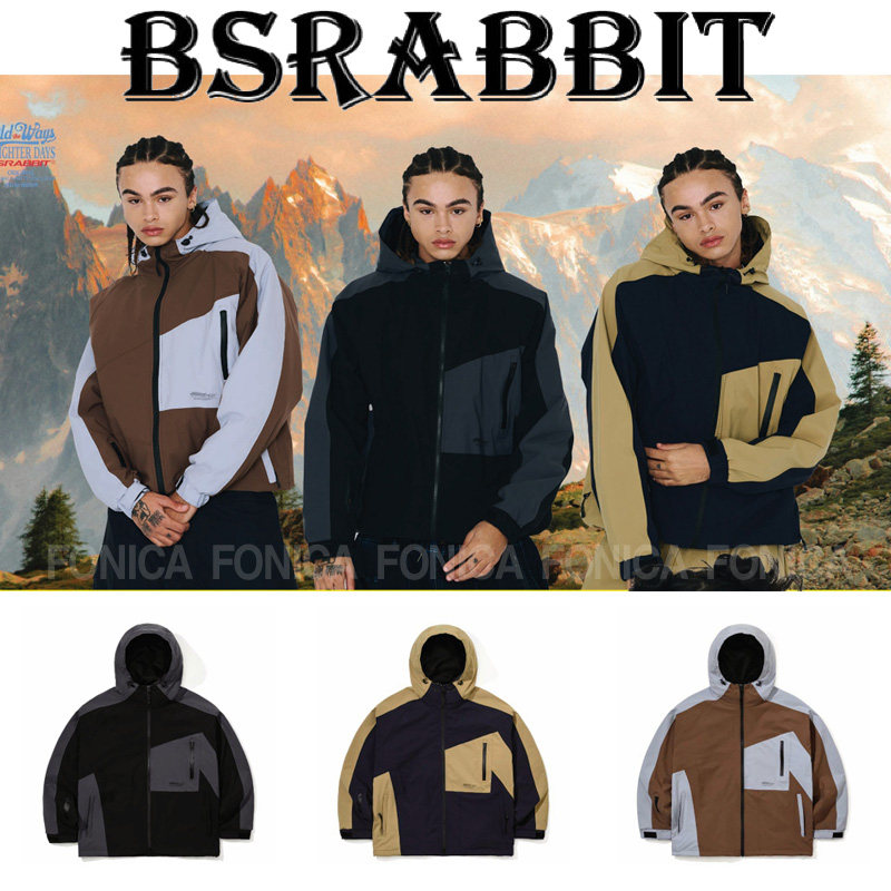 2526BSRABBIT韩国滑雪服衣男女款单板双板防水连帽开衫套装灰色