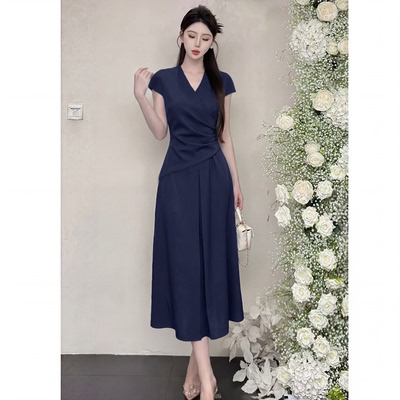 2026夏季新款女法式订婚宴会重要场合气质长裙高级感连衣裙D5766