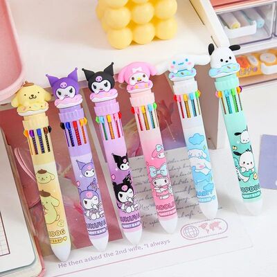 Set of 5 10-Color Ballpoint Pens — Ideal for Planners, Diar