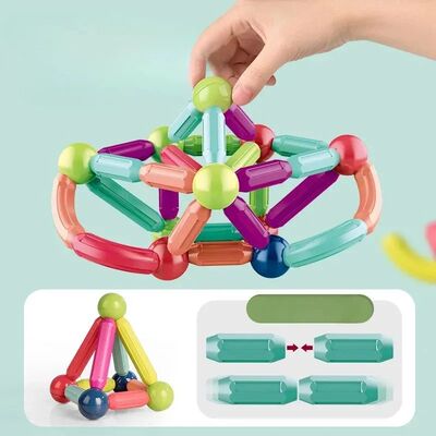 Assembled Magnetic Building Blocks Cube Set Early Education