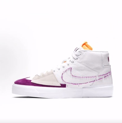Nike SB Zoom Blazer MID EDGE L 中帮 板鞋 男女同款 白紫