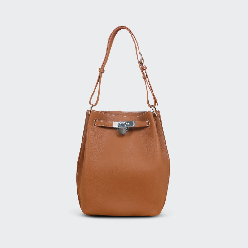 BOLIZ真皮时尚百搭通勤包女包单肩腋下包高级感大容量斜挎水桶包_虎窝淘