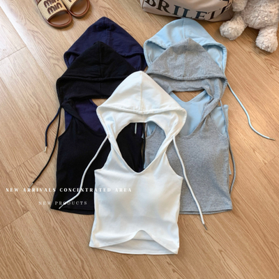 连帽背心带胸垫背心小衫优品质