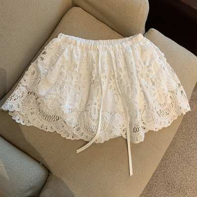 蕾丝绣花松紧腰半身短裙优品质