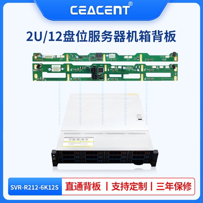 2U12*SAS/SATA 12G 12盘直通背板SFF8643接口服务器机箱