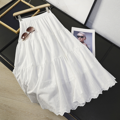 重工刺绣高腰显瘦半身裙女蛋糕裙