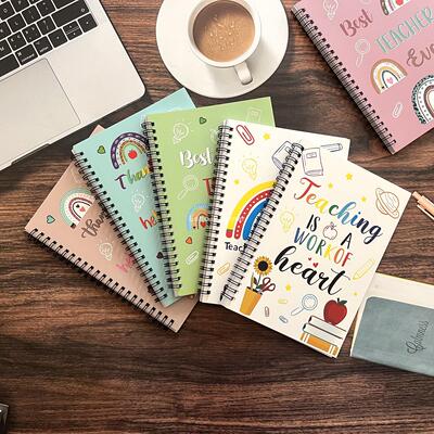 Teacher notebook教师笔记本线圈本横线本简约老师记事本卡通A5本
