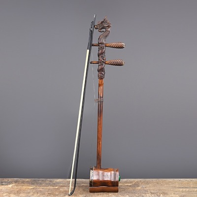 珍藏海南花梨木雕刻龙头二胡赠送礼盒高82厘米重量1170克 放漏价