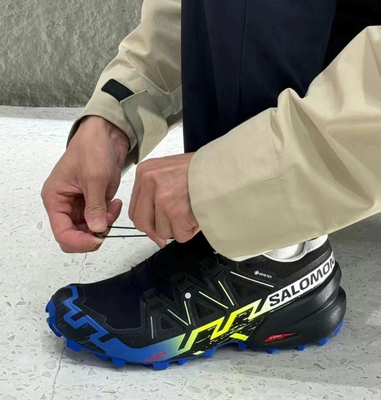 SALOMON萨洛蒙SPEEDCROSS 6 GTX 黑蓝防水户外男抓地防水越野跑鞋