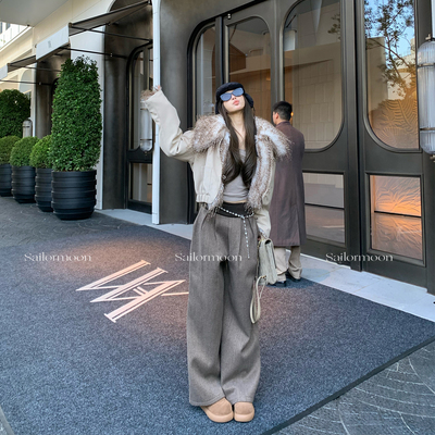 F PROJECT【东欧旷野】环保皮草短外套正反两穿羊毛冬日保暖夹克