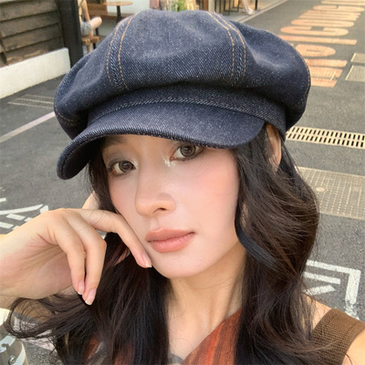 【复古丹宁风】经典高品质好版型显脸小牛仔八角帽四季可戴画家帽