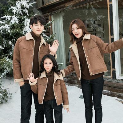 时尚高端亲子装外套2025新款秋冬上衣一家三口四口母女母子全家装
