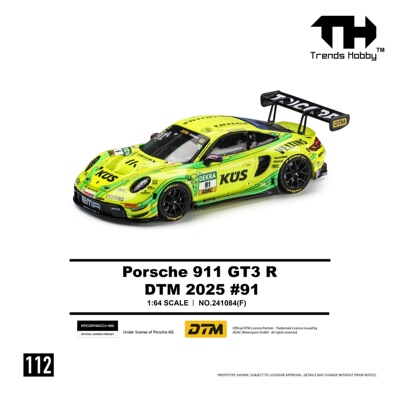TH 1:64 保时捷 911 GT3 R DTM 2025 合金汽车模型收藏摆件玩具