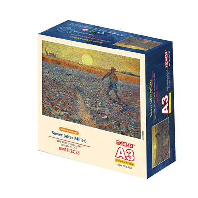 香港TOMAX正品1000片迷你版A3尺寸高难拼图梵高名画播种者 仿米勒