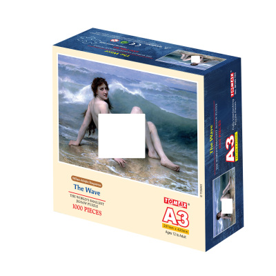 香港TOMAX正品1000片迷你版A3尺寸高难小拼图布格罗传世名画 海浪