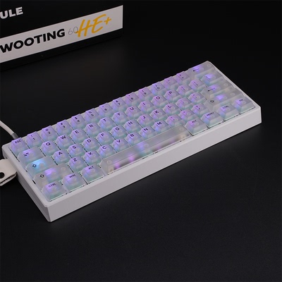 WOOTING 60HE+满改-白船壳-白透