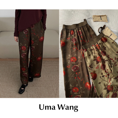 CETTCE 现货 Uma Wang 石榴印花松紧腰直筒阔腿裤休闲裤 Pansy