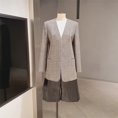 韩国美夏代购MICHAA羊毛质感美版型挺阔显瘦干练优雅24秋百搭外套