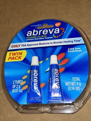 现货秒发Abreva Docosanol Cream Tube for Cold Sore/Fever Blis
