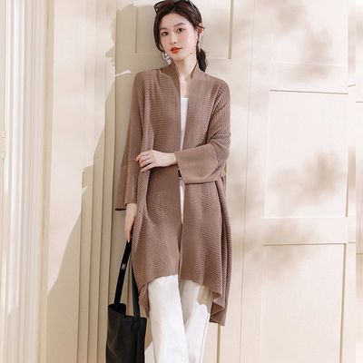 品瑟68702   气质百搭针织开衫宽松显瘦系带春秋款蝙蝠袖针织开衫