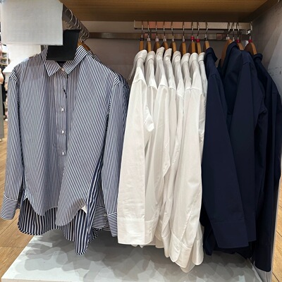 外贸原单 女装宽松条纹衬衫/长袖衬衣487756/487180