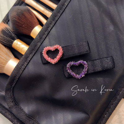 Sarah in Korea韩国 S砂糖钻G端爱心刘海侧面发夹边夹鸭嘴夹