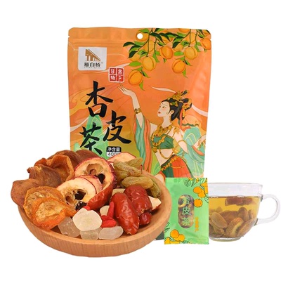 雁白桥甘肃敦煌杏皮茶杏皮茶料包400g袋装独立包装杏皮茶冲泡特产