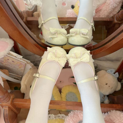 泡芙小熊酱lo鞋少女厚底