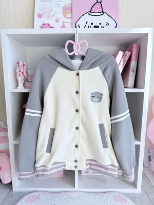 RichGirl少女日系可爱卡通印花连帽卫衣百搭学院外套花边蛋糕裙