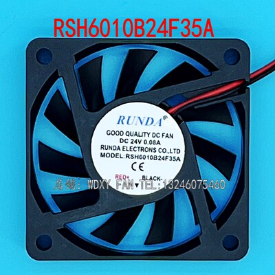 RUNDA 6010 24V 0.08A RSH6010B24F35A 6CM变频器机箱散热风扇