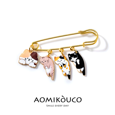 小猫咪大别针收腰神器胸针饰品