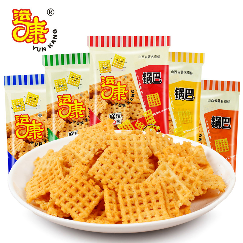 运康锅巴 102g*7袋山西特产锅巴零食粗粮米锅巴麻辣食品散装包邮_虎窝淘