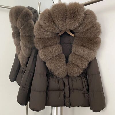 Reality Fur Jacket Real Fur Collar Duck Down Coat Female Win