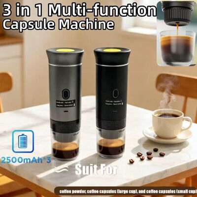 Portable Espresso Coffee Machine 3-in-1 Capsule Coffee Maker