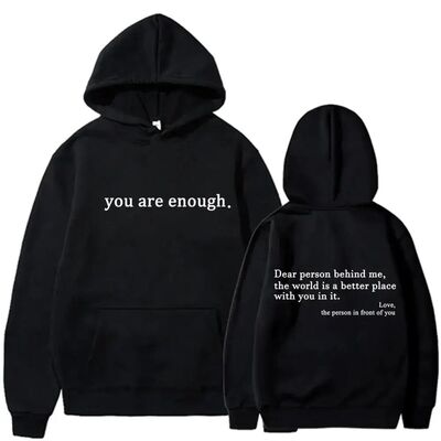 Autumn Winter Men Hooded Dear Person Behind Me You Are Enoug