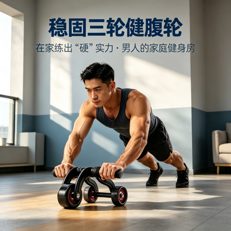 健腹轮男士男士健身滚轮器材腹肌轮家用室内腰腹练习收腹机轮滚轮