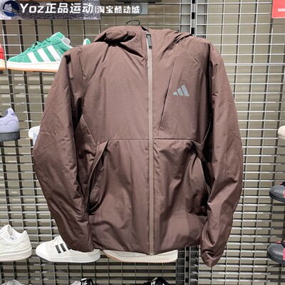 阿迪达斯男子时尚连帽保暖羽绒服