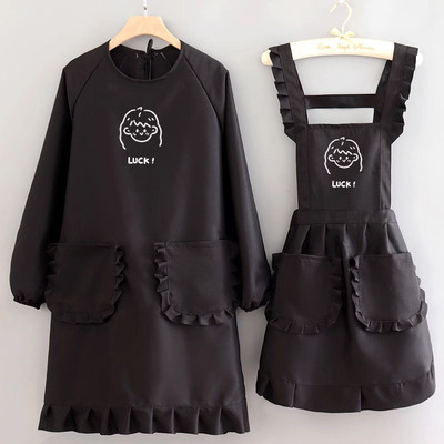 大人画画围裙女衣服美术生专用油画带袖防脏罩衣学生绘画成人防护