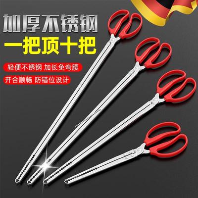 德国不锈钢火钳夹家用烧火垃圾夹碳夹子长柄款加长加厚加粗露营
