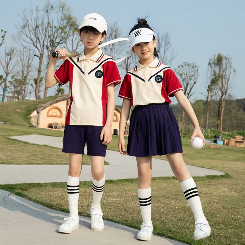 夏季幼儿园园服短袖班服小学生校服英伦风六一表演服运动套装儿童