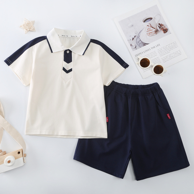 女童男童凉感纯棉夏季短袖套装