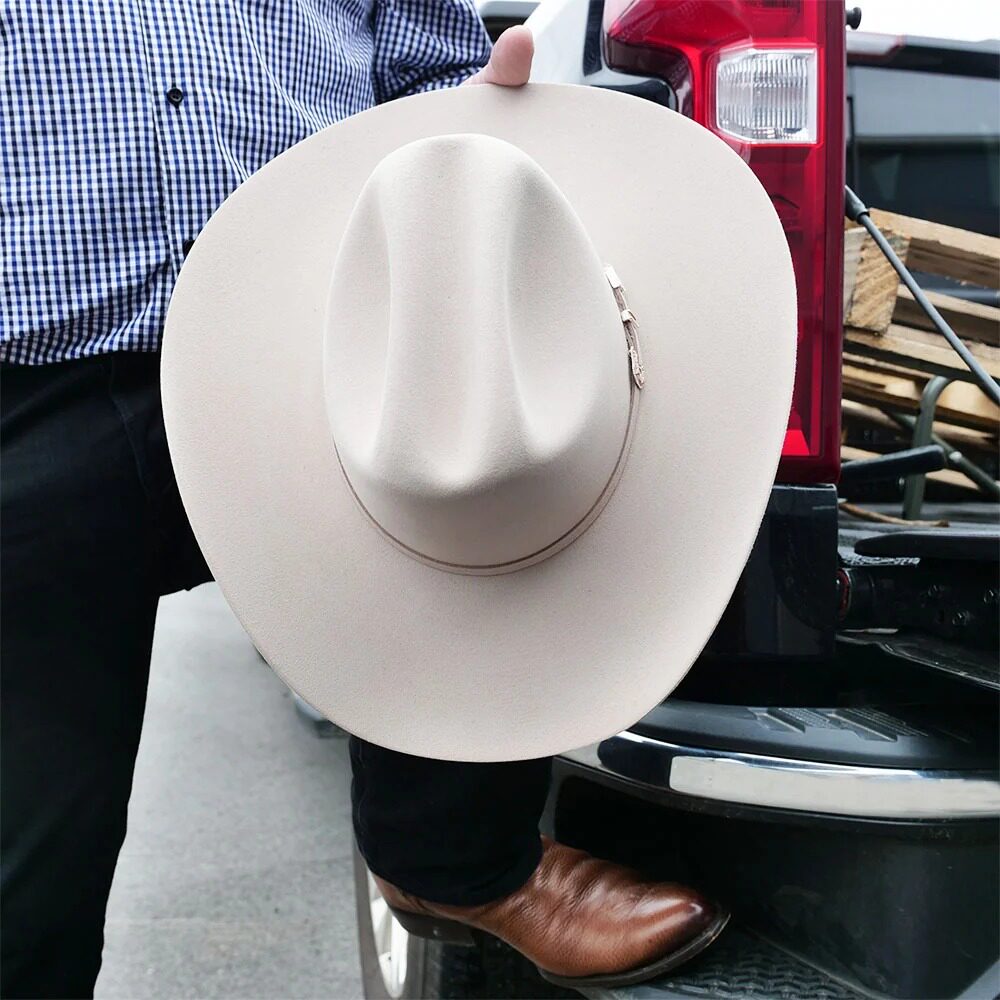 美国STETSON海狸毛6X白色西部牛仔帽牧民复古毡帽挺括礼帽骑马帽